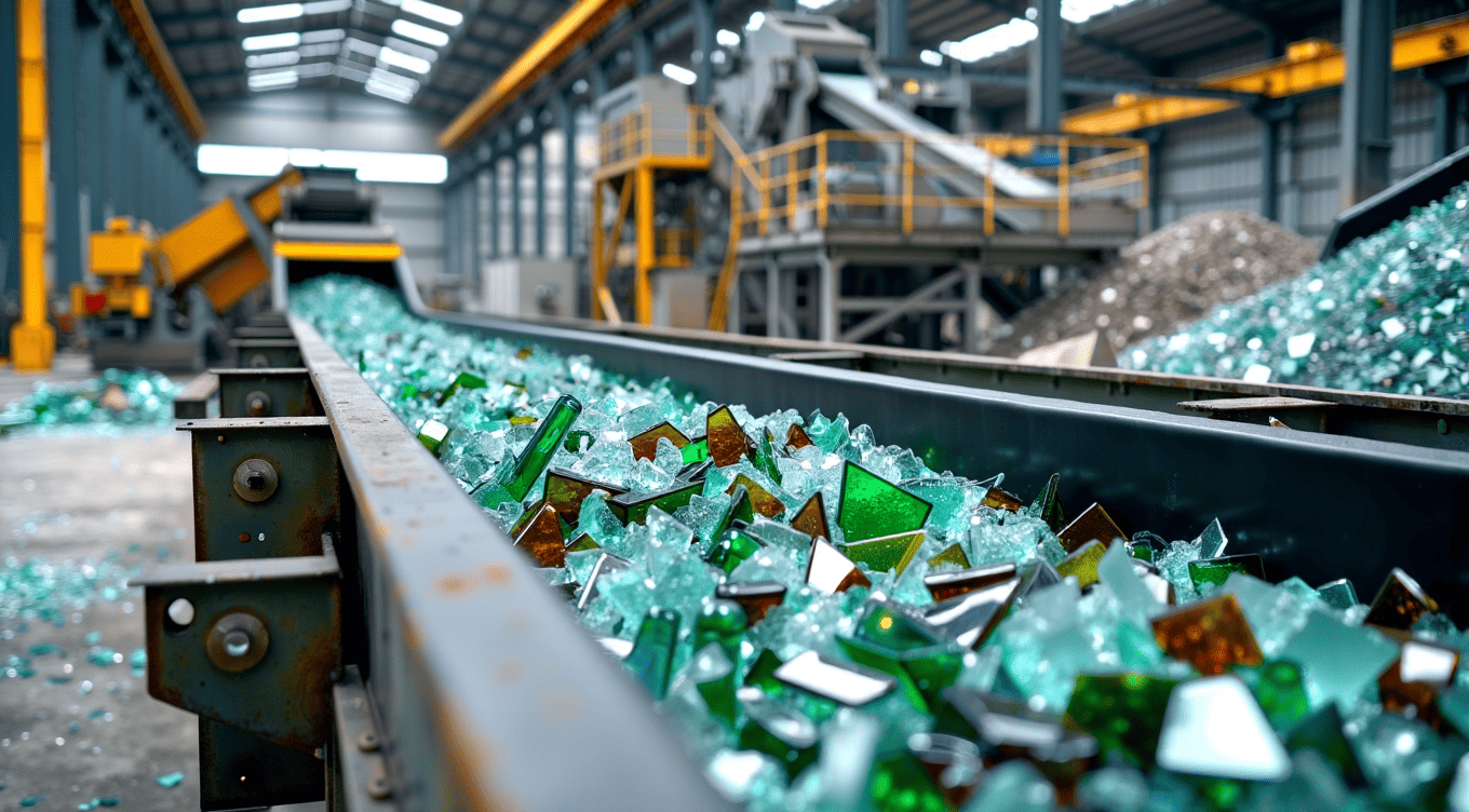 American-made conveyors for glass recycling applications